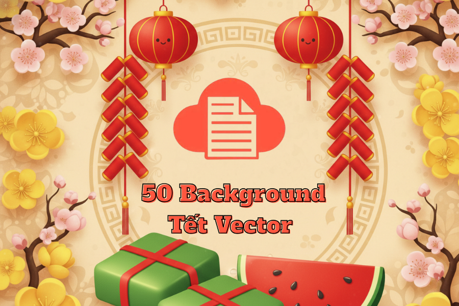 Tải Ngay 50 Ảnh Background Tết Vector 2026 Miễn Phí, Siêu Nét